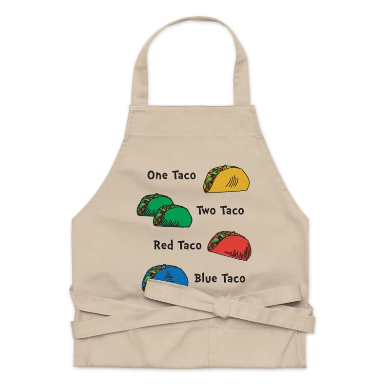 Men's Taco Apron Dr. Suess Inspired Organic Cotton Premium Fabric Fish ...