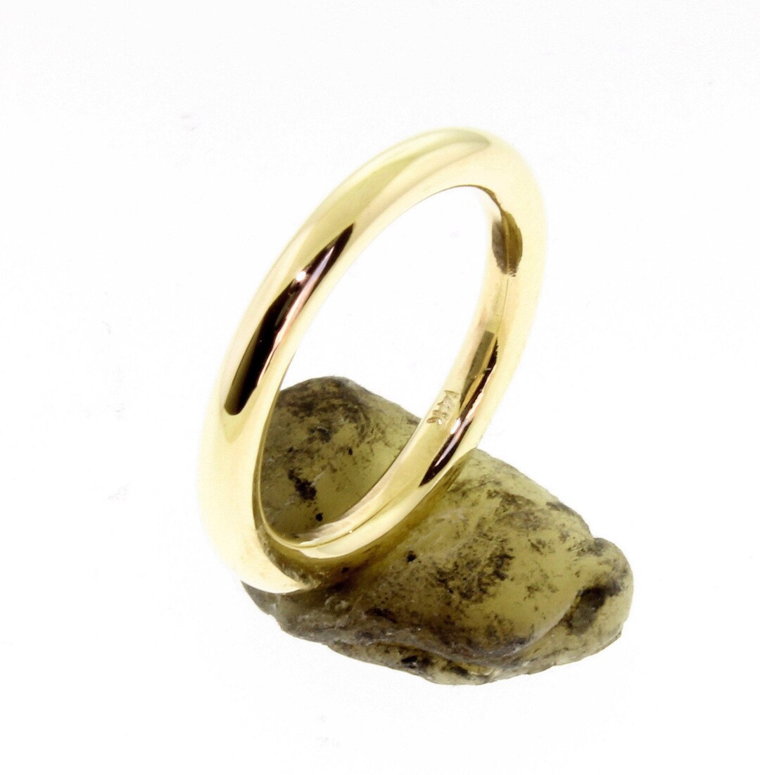 14 K. Solid Gold Round Wire 2.50 Mm. Wide(width) Band or Stacking Ring ...