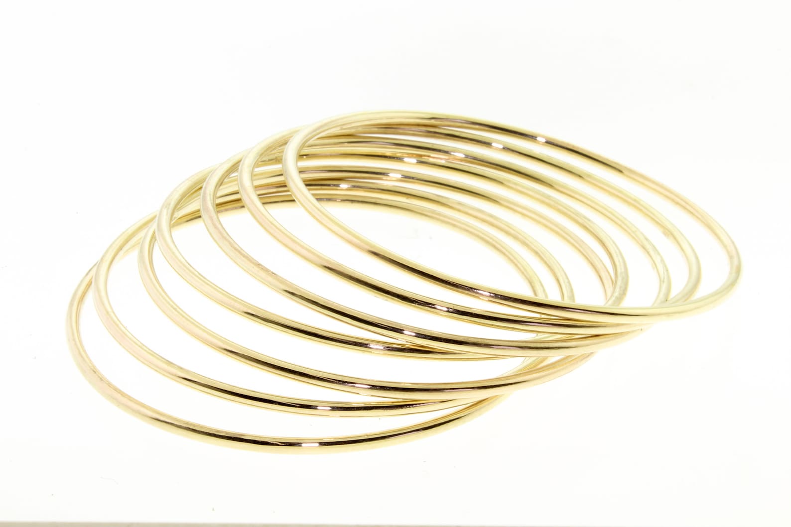 Seven Day Bangle Bracelet 10 K. or 14 K. Solid Goldnot - Etsy