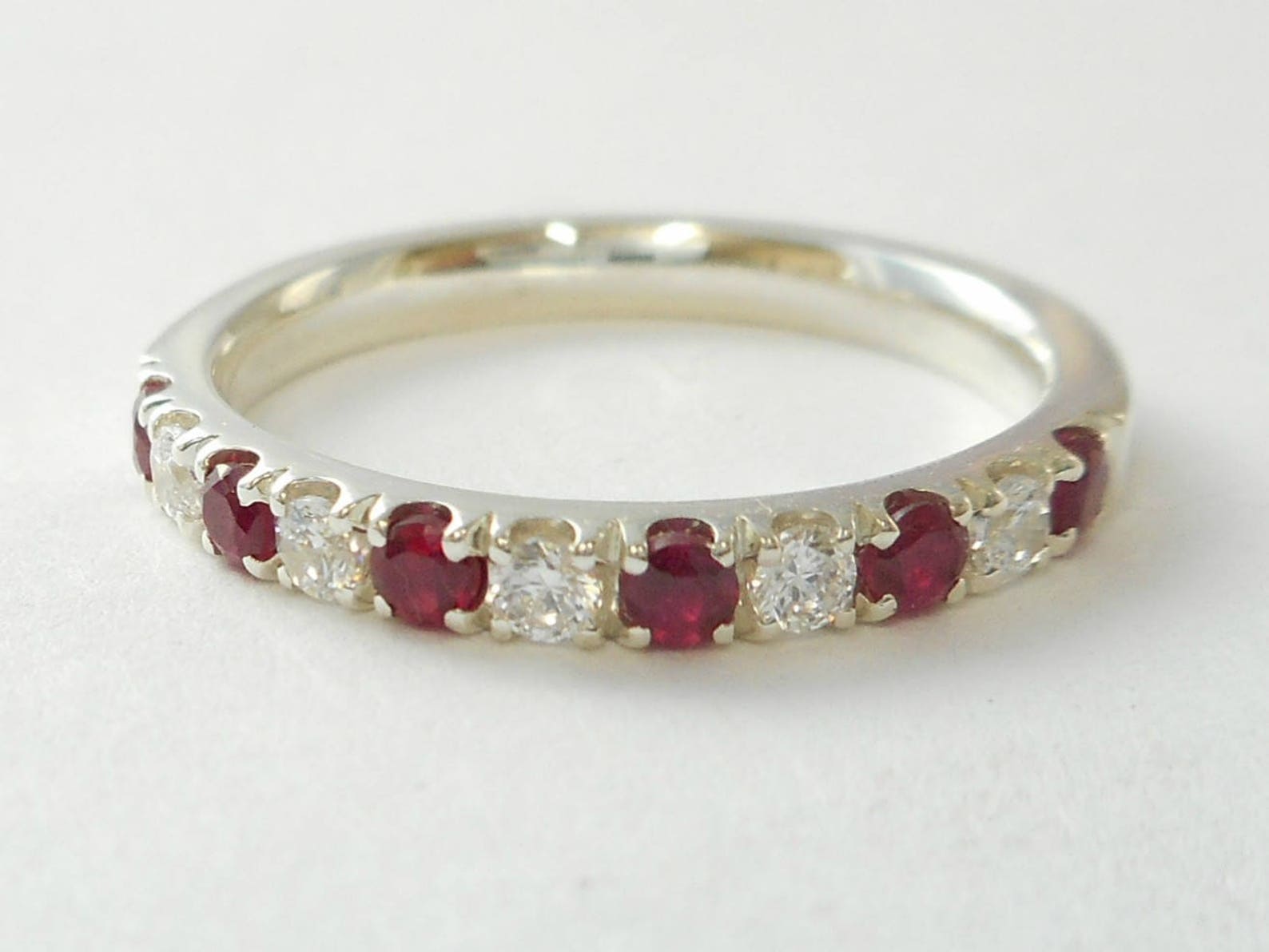 Ruby & Diamond Ring / Band 14 K.solid Gold Engagement/anniversary ...