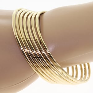 Seven Day Bangle Bracelet 10 K. or 14 K. Solid Gold(not Hollow) 2.00 Mm ...