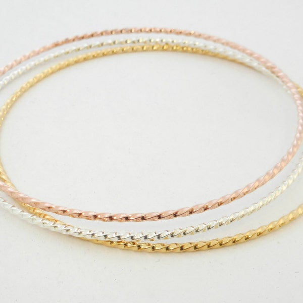 Gold Wire Bangle - Etsy