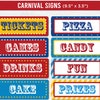 Carnival Party Signs Printable Editable Text PDF Instant Download ...