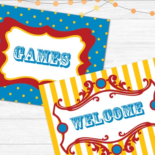 Editable Carnival Sign // Instant Download PDF // Printable - Etsy