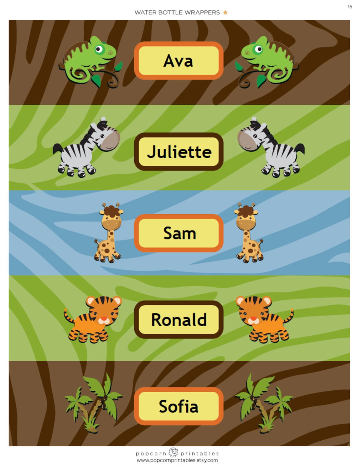 Cute Safari Printable Party Package Birthday Collection | Etsy