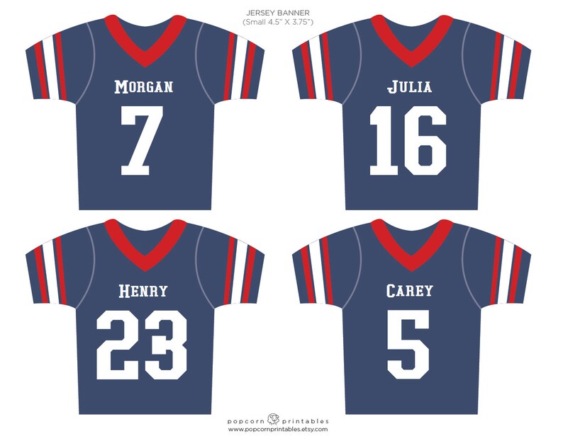 Football Jersey Banner Sports Game Instant Download PDF - Etsy