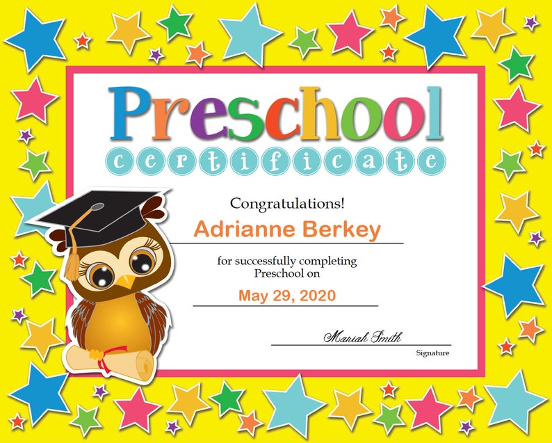 Elementary School Graduation Diploma Certificates Preschool - Etsy