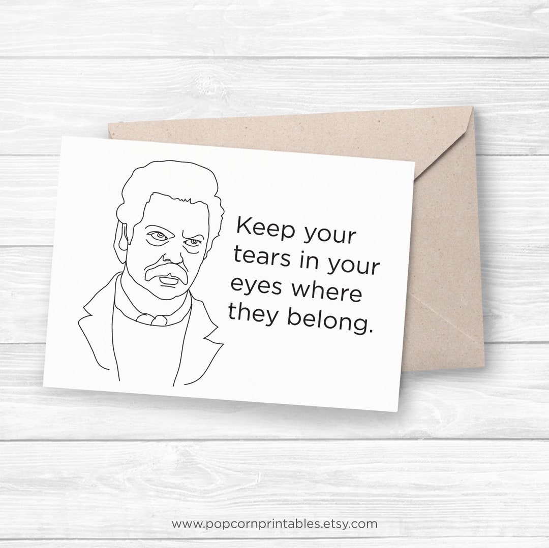 Ron Swanson Quote Printable Greeting Card 5X7 PDF Instant Download ...