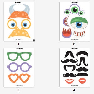 Monster Photo Booth Props - Lips & Mustaches- DIY Instant Download ...