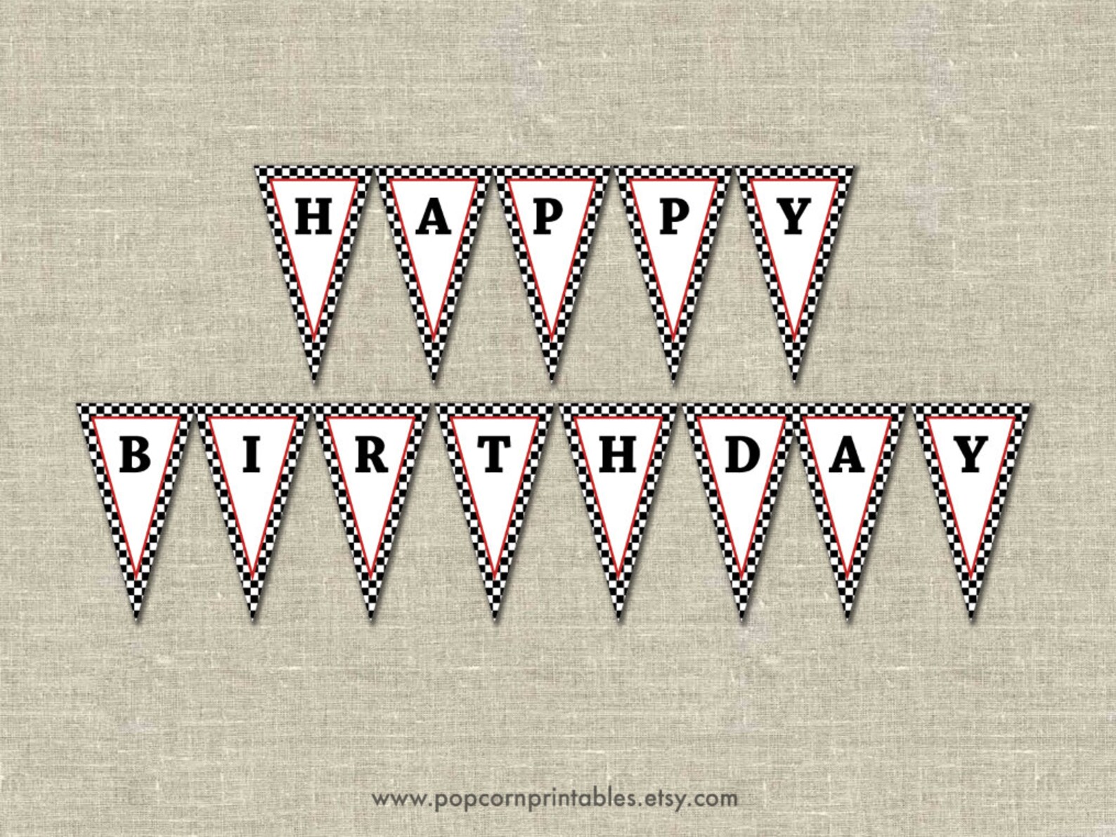 Race Car Pennant Banner Editable Text PDF Instant Download | Etsy