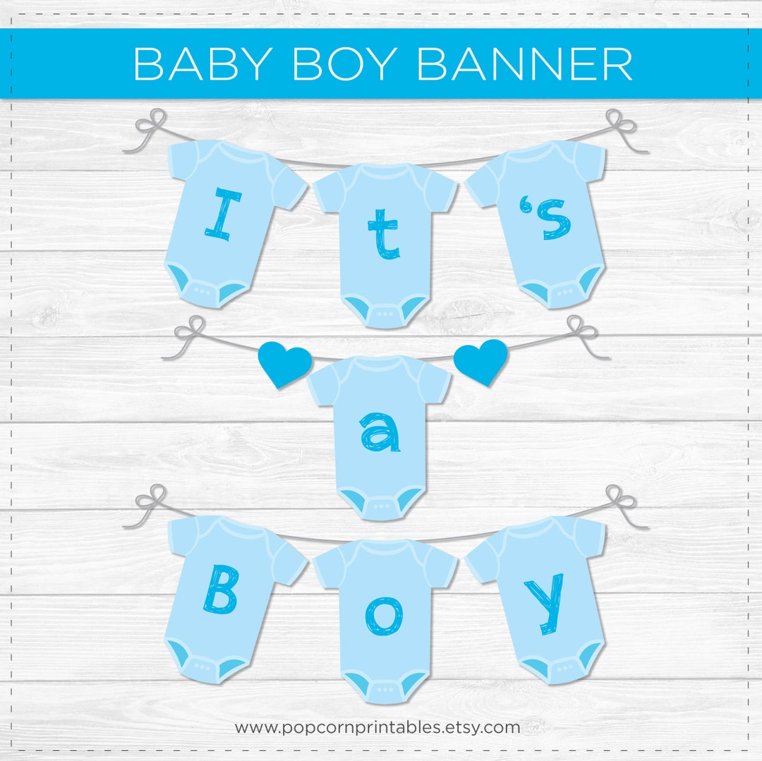 Baby Boy Banner - Baby Shower - It's a Boy - DIY Instant Download ...