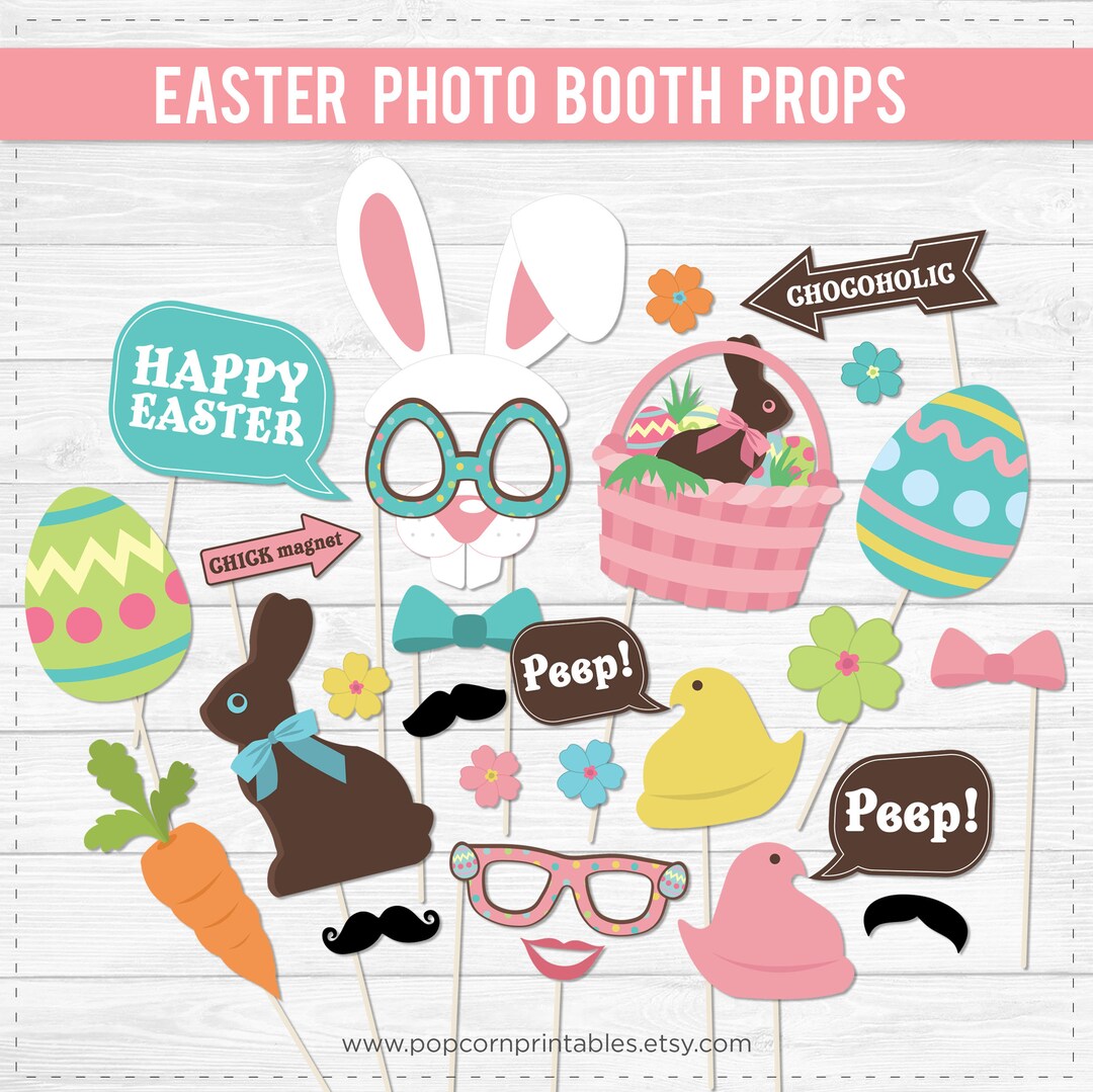 Easter Photo Booth Props - Lips & Mustaches- DIY Instant Download ...