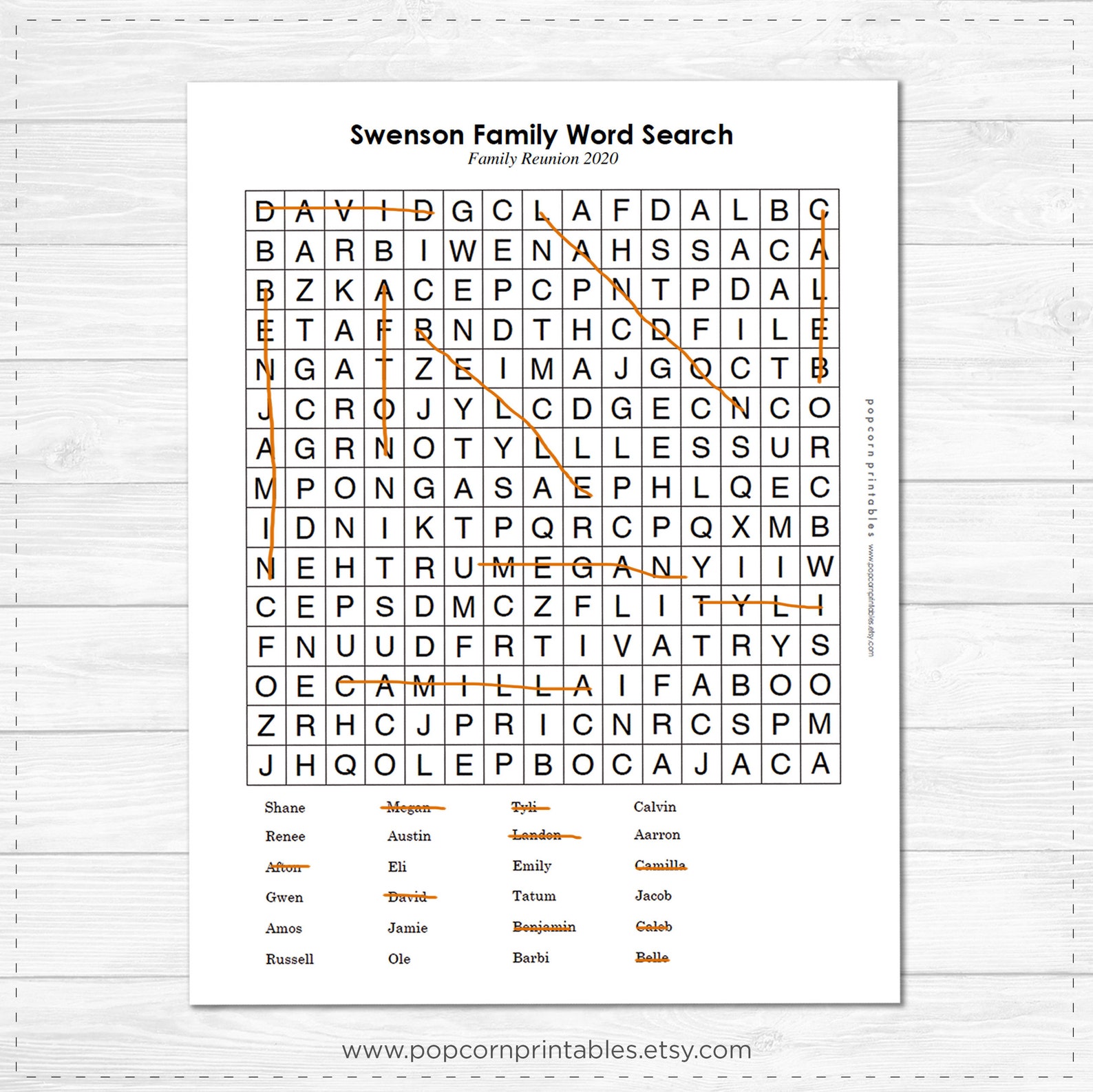 Customizeable Word Search Printable Instant Download EDITABLE PDF Fun ...
