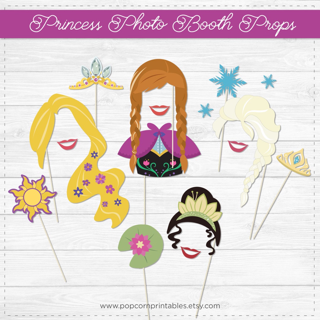 Princess Photo Booth Props - Lips & Hair- DIY Instant Download- Print ...