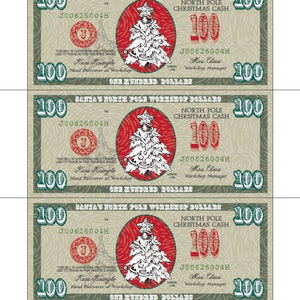 Christmas Cash - Play Money - Instant Download PDF File - School Party ...