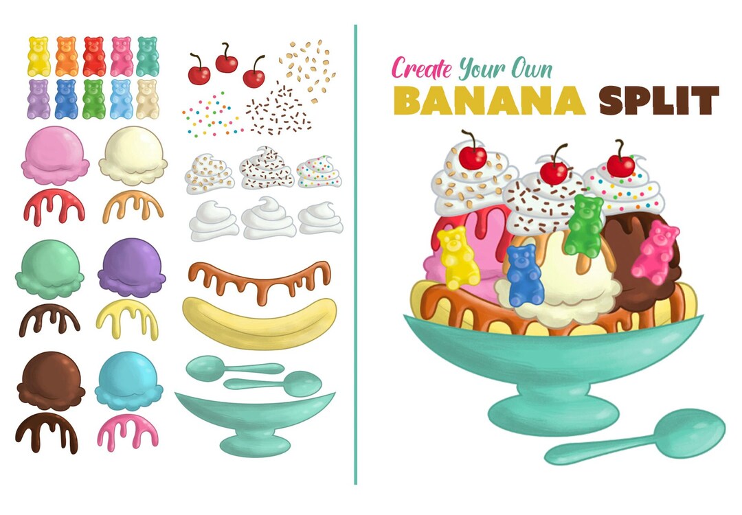 Build Your Own Ice Cream Treat - Banana Split - Kid's Educational ...