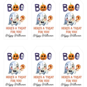 Boo Here's a Treat for You Gift Tags - Halloween Gift Tags - Instant ...