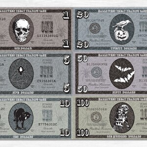 Halloween Cash - Play Money - Instant Download PDF File - School Party ...