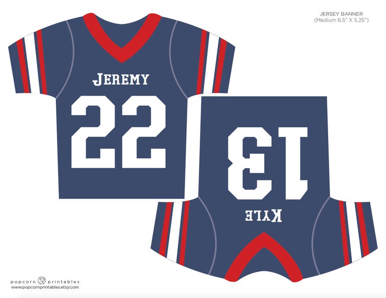 Football Jersey Banner Sports Game Instant Download PDF - Etsy