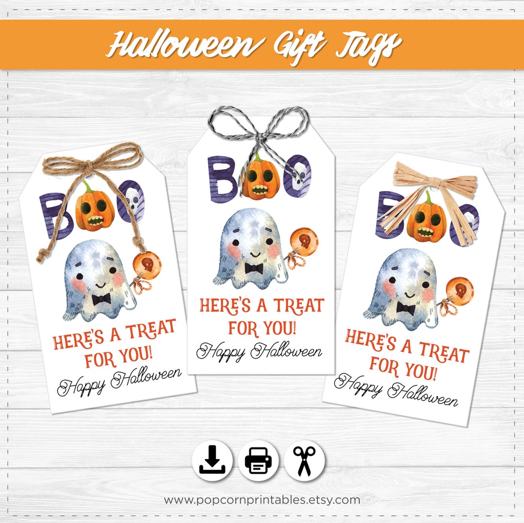 Boo Here's a Treat for You Gift Tags - Halloween Gift Tags - Instant ...