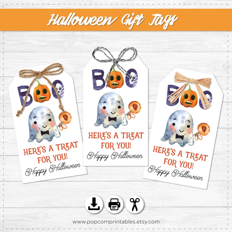 Boo Here's a Treat for You Gift Tags Halloween Gift Tags | Etsy