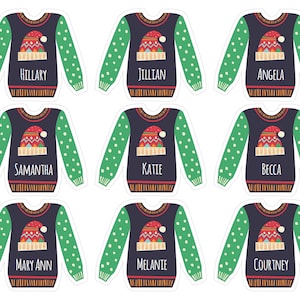 Ugly Christmas Sweater Gift Tags - Printable Instant Download PDF File ...