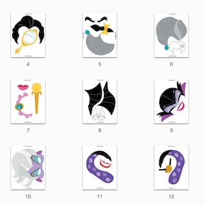 Villains Photo Booth Props - Lips & Hair- DIY Instant Download- Print ...