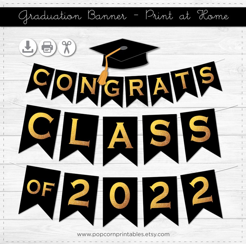 Printable Graduation Banner Class of 2022 FULL ALPHABET | Etsy