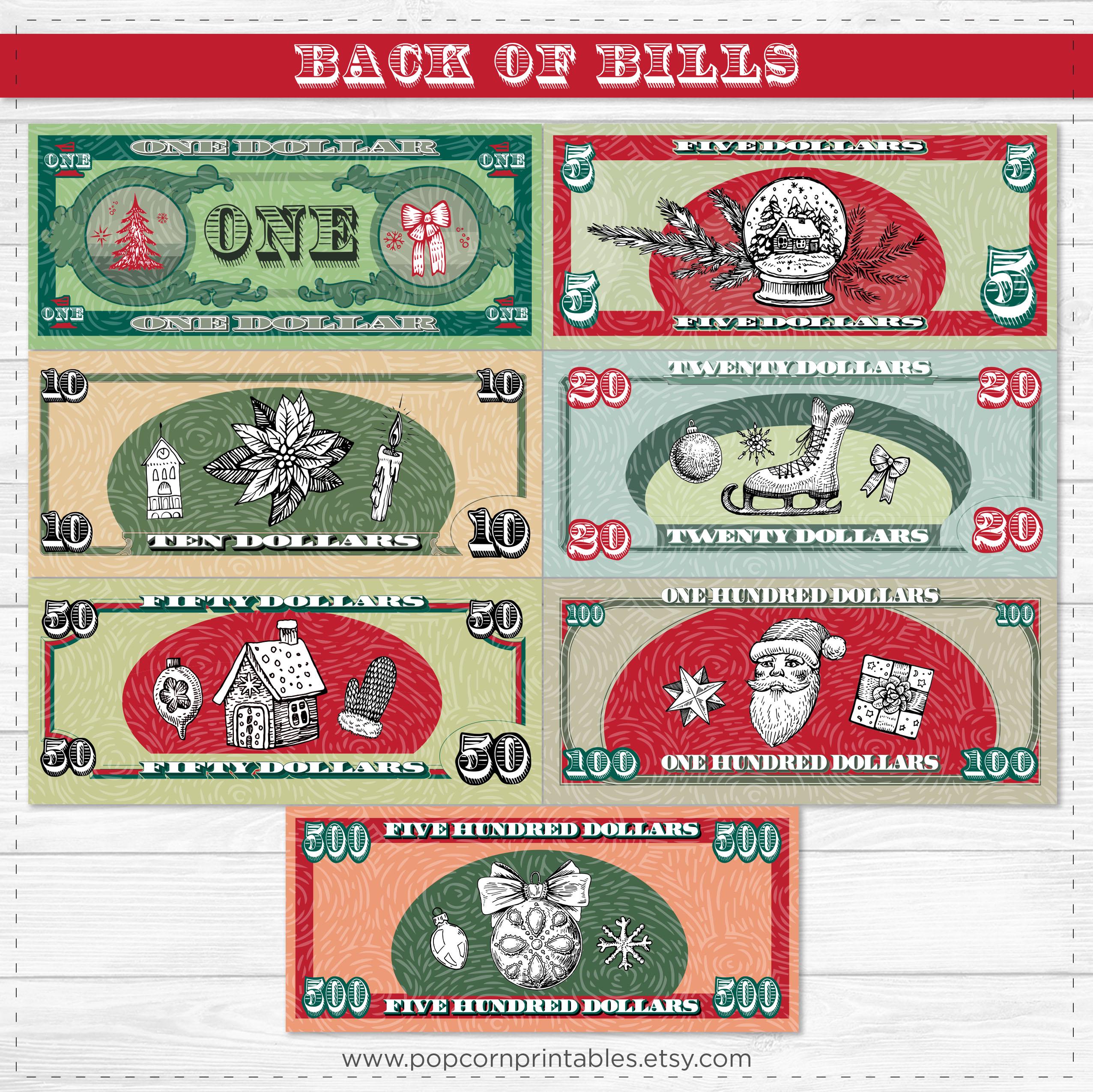 Christmas Cash - Play Money - Instant Download PDF File - School Party ...