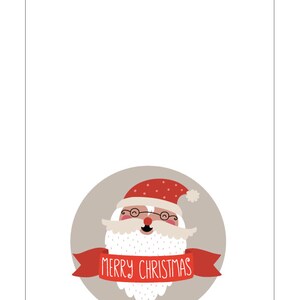 Santa Clause Printable Greeting Card 5X7 PDF Instant Download Print at ...
