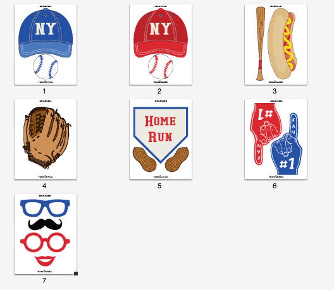 Baseball Photo Booth Props DIY Instant Download Adobe | Etsy
