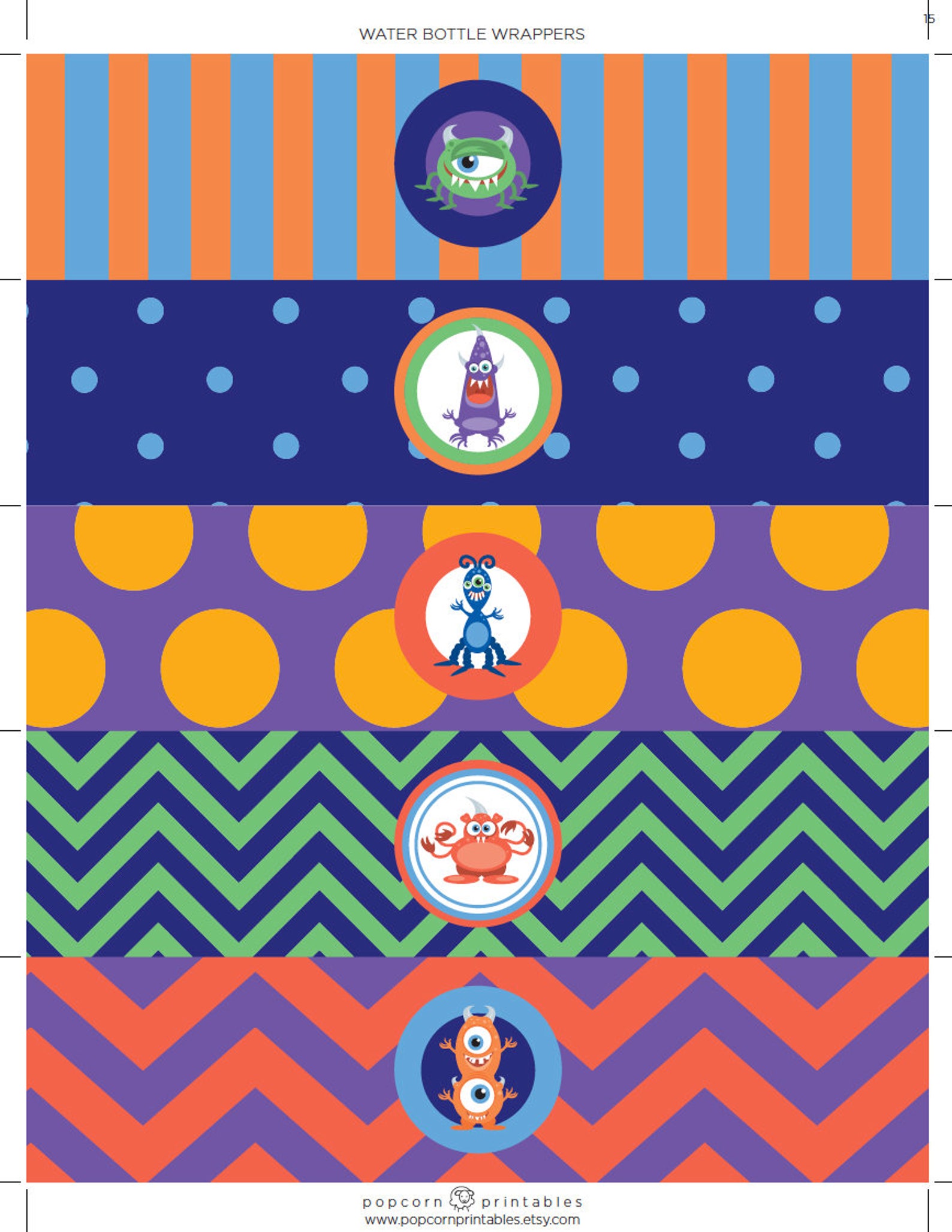 Monster Printable Party Package Birthday Collection Fully | Etsy