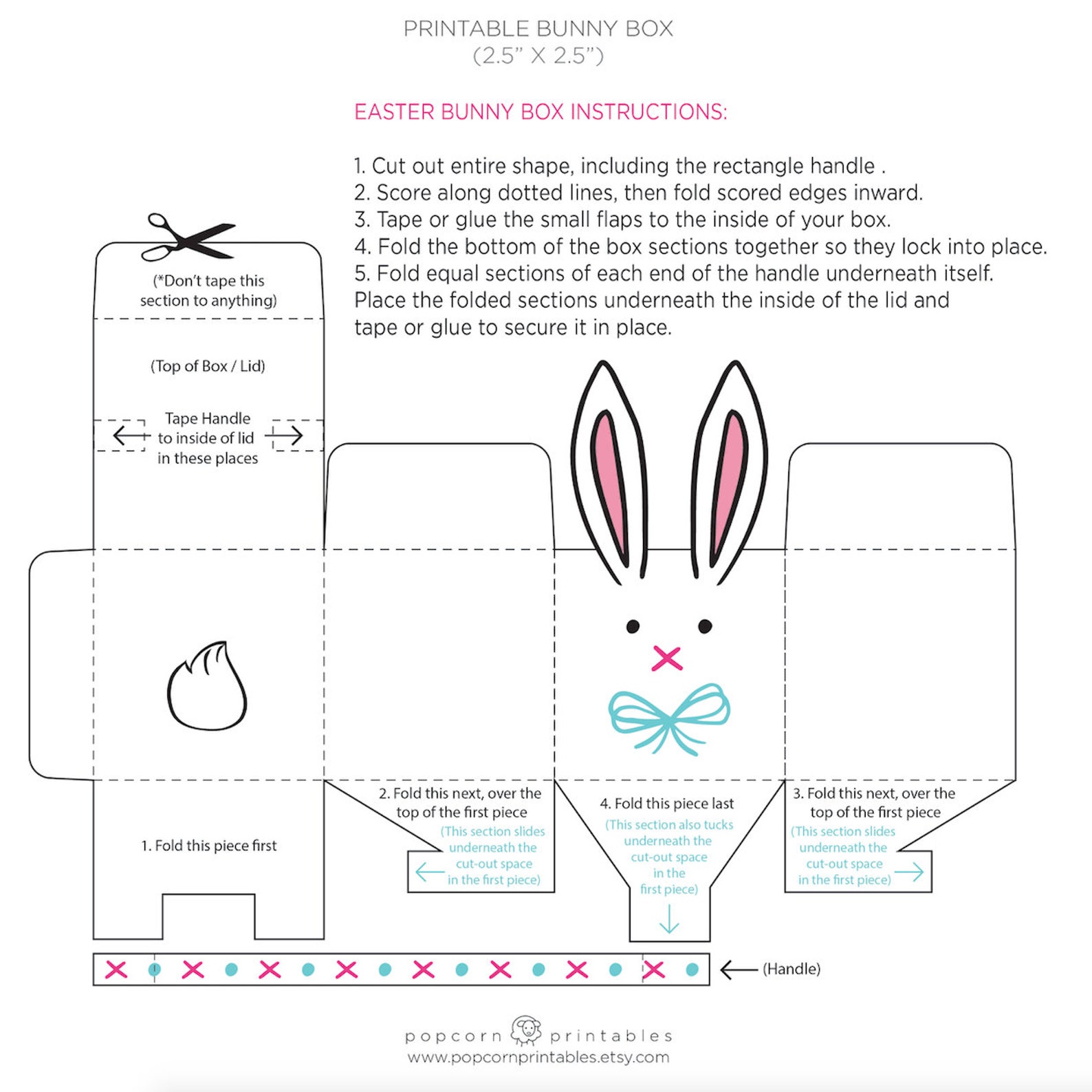 Easter Bunny Printable Box Editable Text PDF JPEG SVG Cut | Etsy
