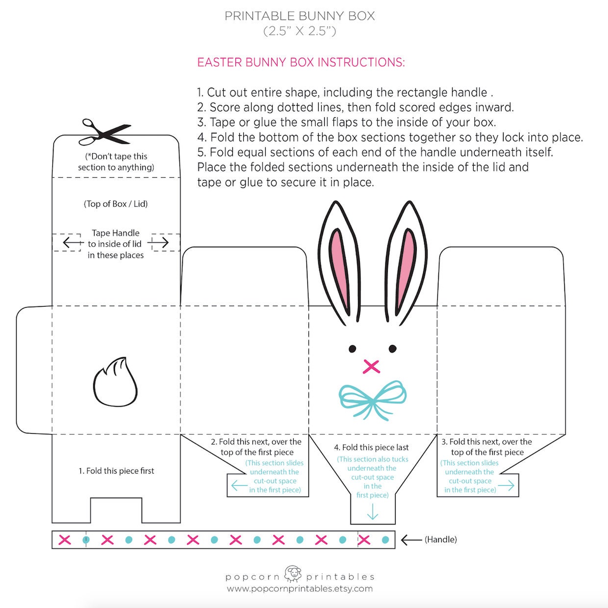 Easter Bunny Printable Box Editable Text PDF JPEG SVG Cut | Etsy