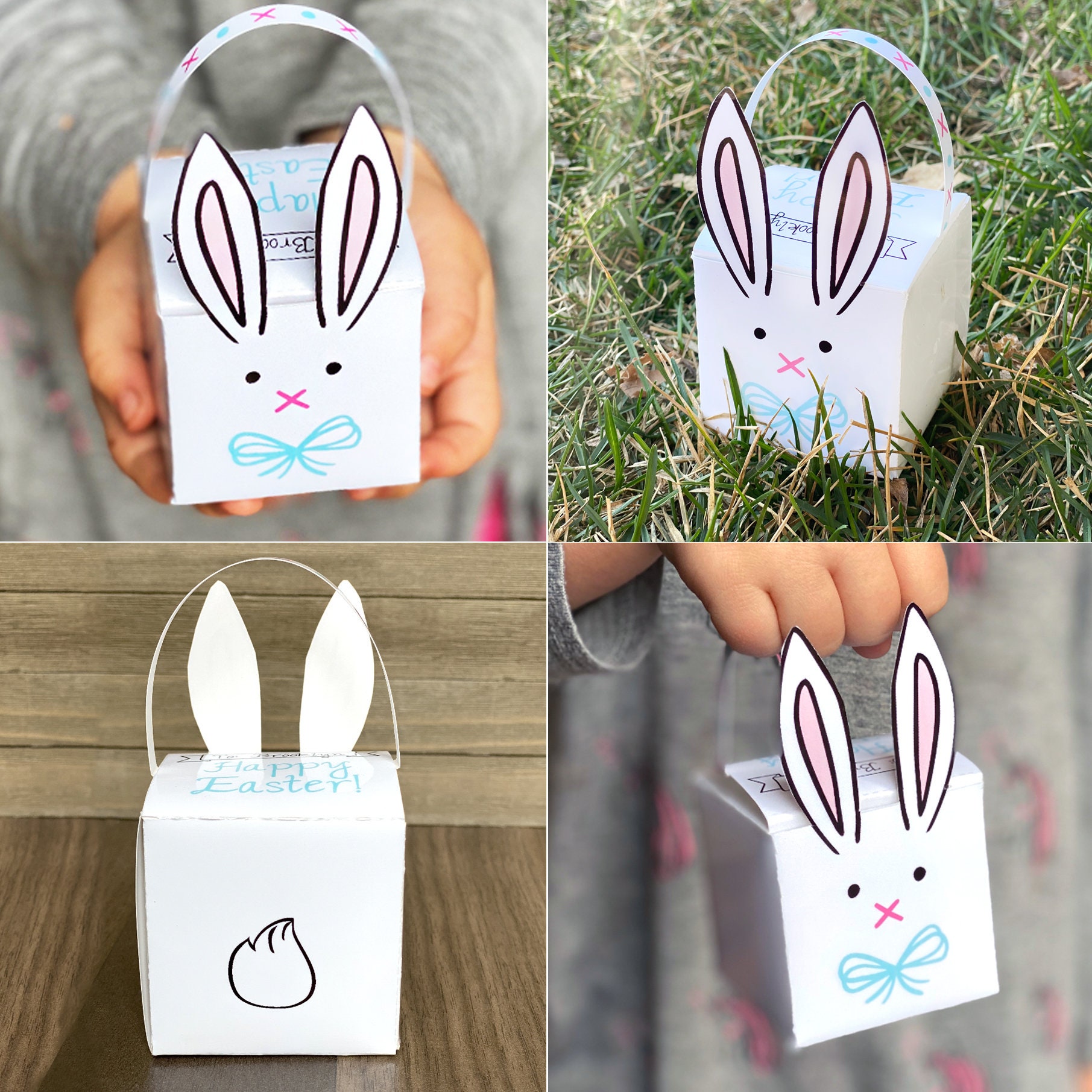 Easter Bunny Printable Box Editable Text PDF JPEG SVG Cut | Etsy