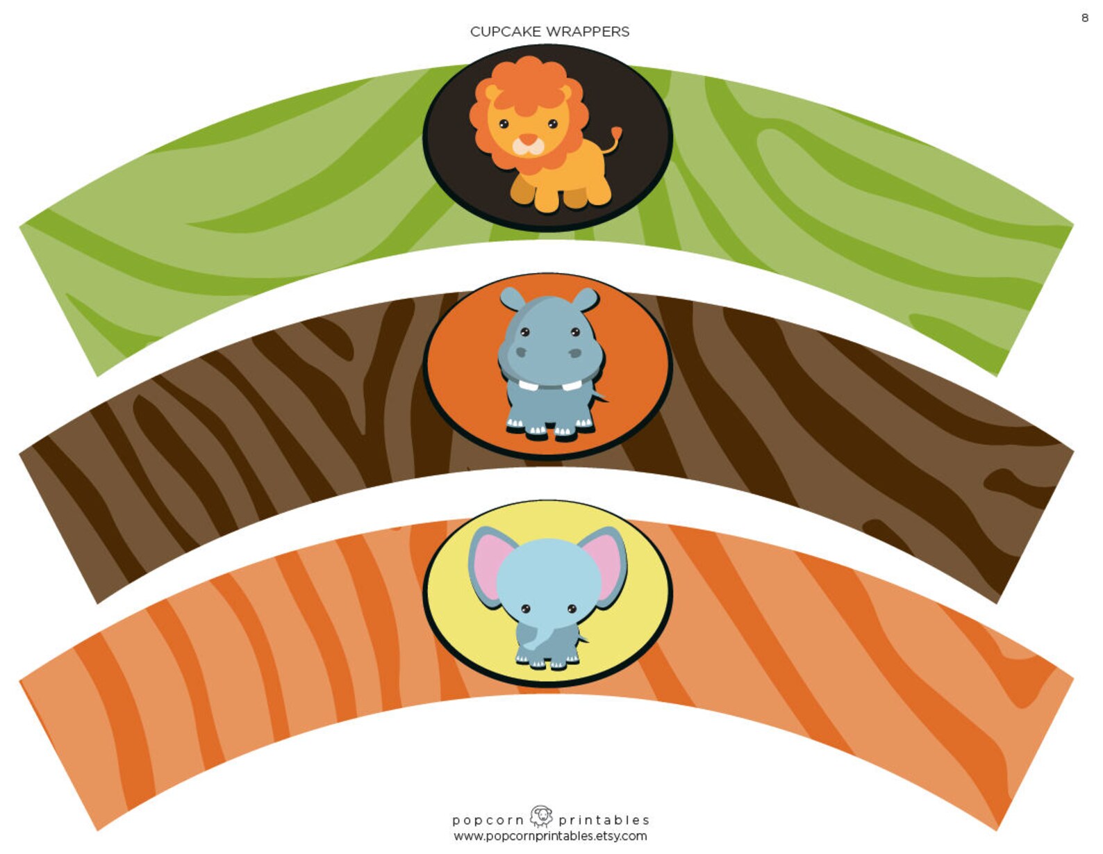 Cute Safari Printable Party Package Birthday Collection | Etsy