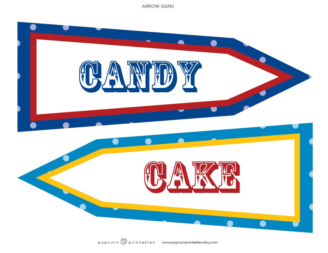 Carnival Party Signs Printable Editable Text PDF Instant - Etsy