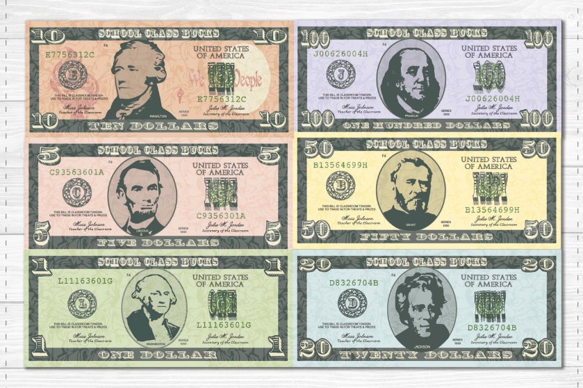 Classroom Bucks Play Money Instant Download PDF File | Etsy