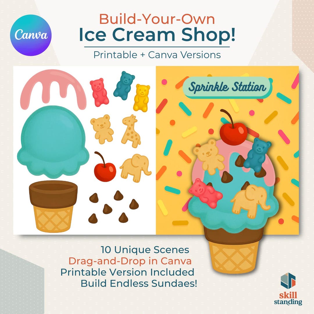 Ice Cream Builder | Build Your Own Kids Activity | Printable Ice Cream ...