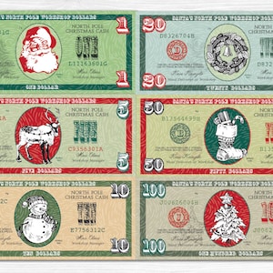 Christmas Cash Play Money Instant Download PDF File School Party ...