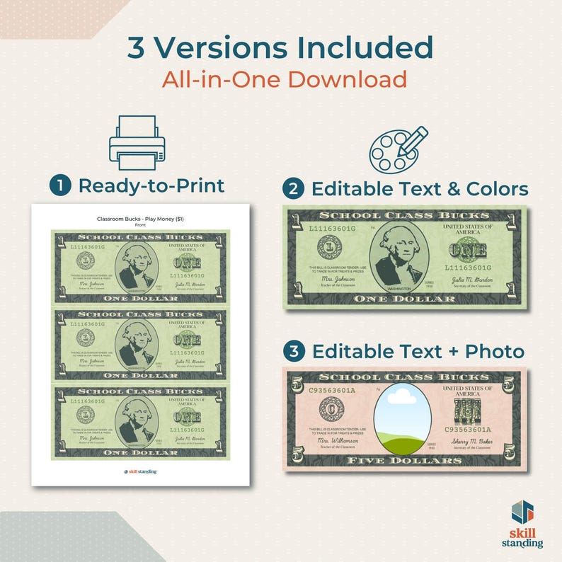 Editable Classroom Bucks – Printable Classroom Money System | Reward ...