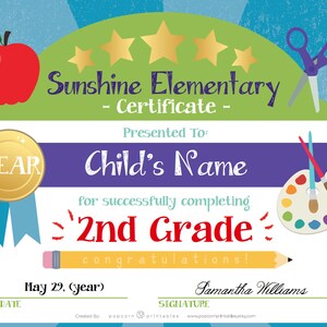 Elementary School Graduation Diploma Certificates Preschool ...