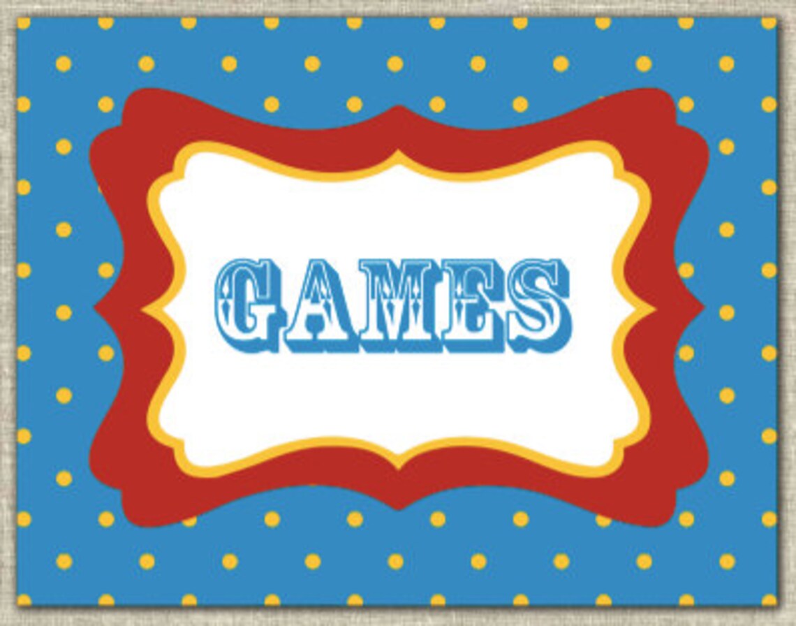 Carnival Party Signs Printable Editable Text PDF Instant - Etsy