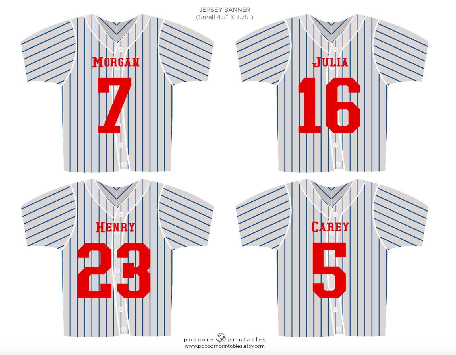 Baseball Jersey Banner Sports Game Instant Download PDF | Etsy