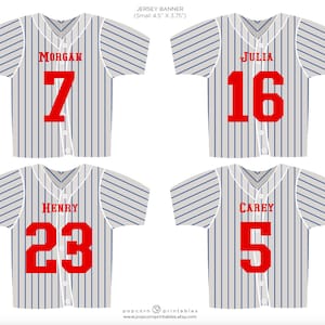 Baseball Jersey Banner - Sports Game - Instant Download PDF File ...