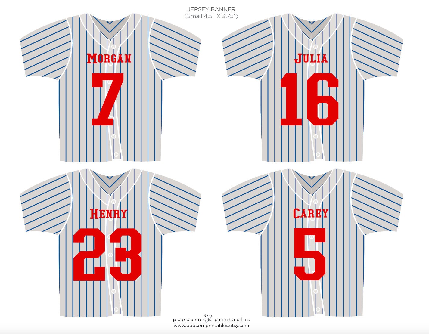 Baseball Jersey Banner - Sports Game - Instant Download PDF File ...