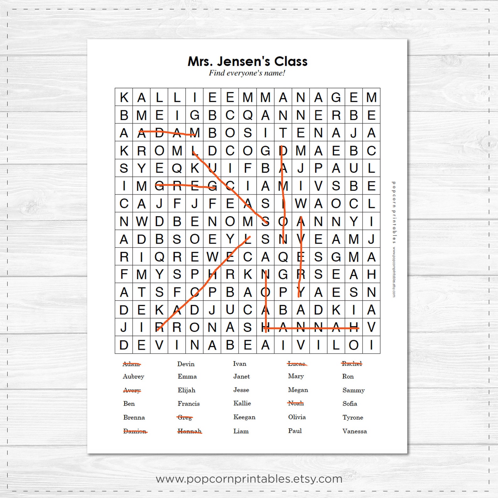 Customizeable Word Search Printable Instant Download EDITABLE PDF Fun ...