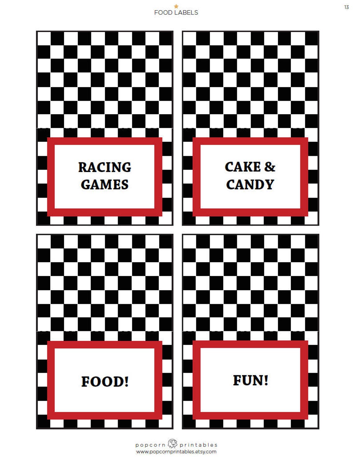 Race Car Party Package Printable Birthday Collection | Etsy Australia