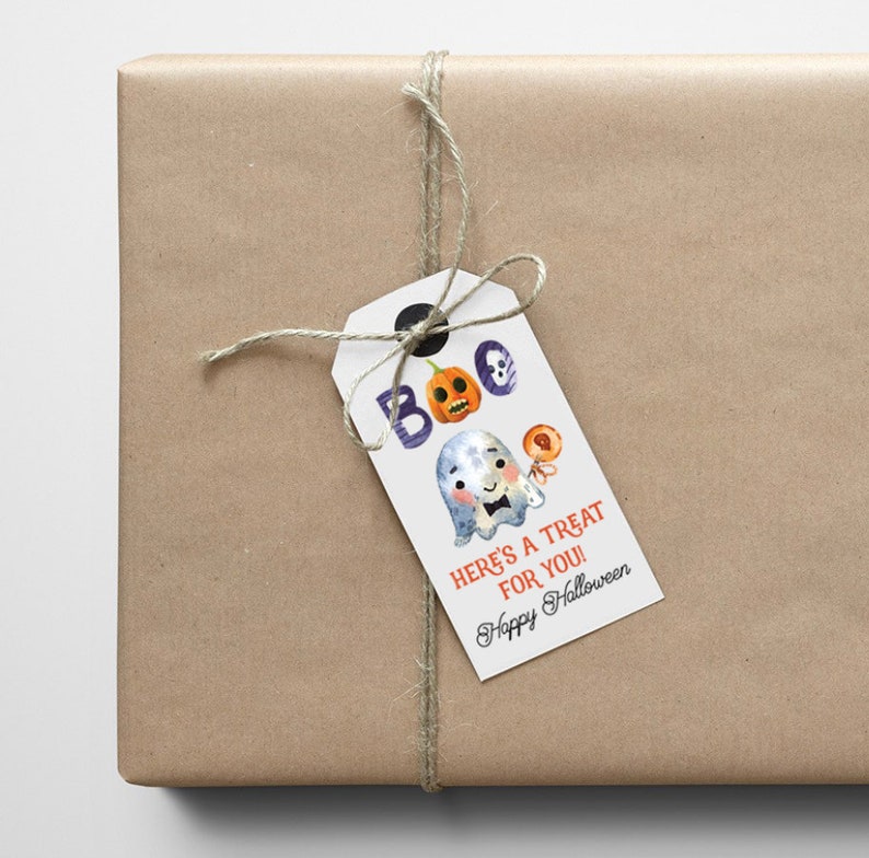 Boo Here's a Treat for You Gift Tags Halloween Gift Tags | Etsy