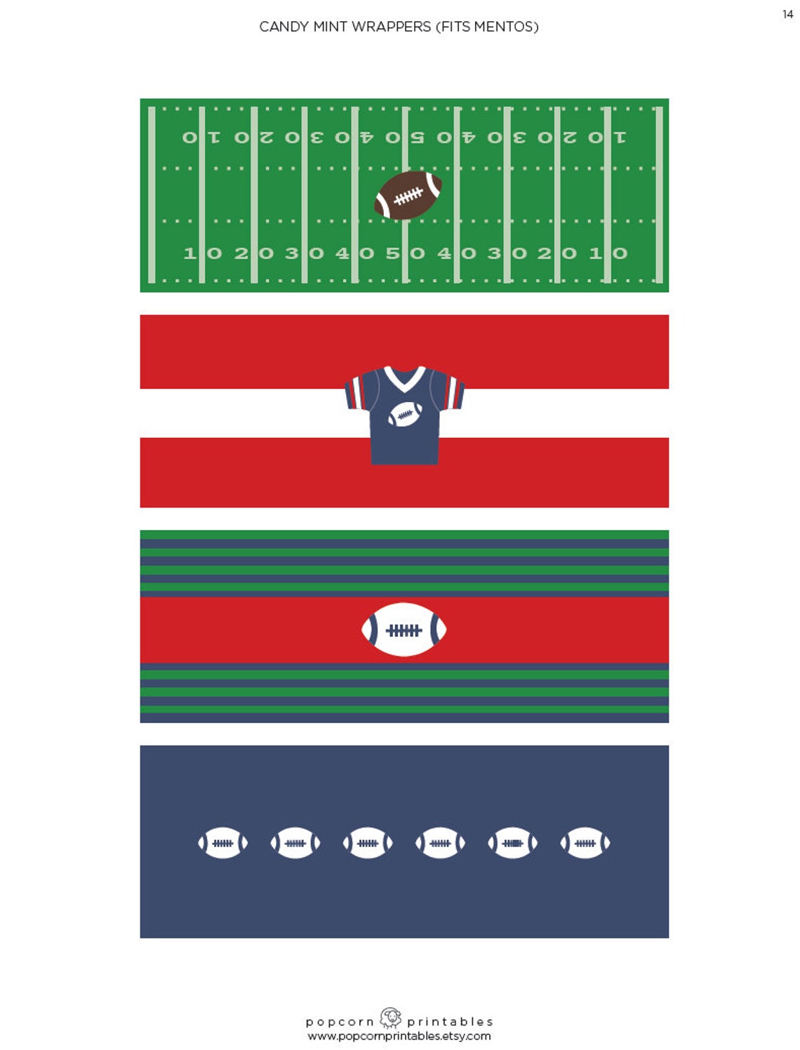 Football Printable Party Package Birthday Collection Fully | Etsy